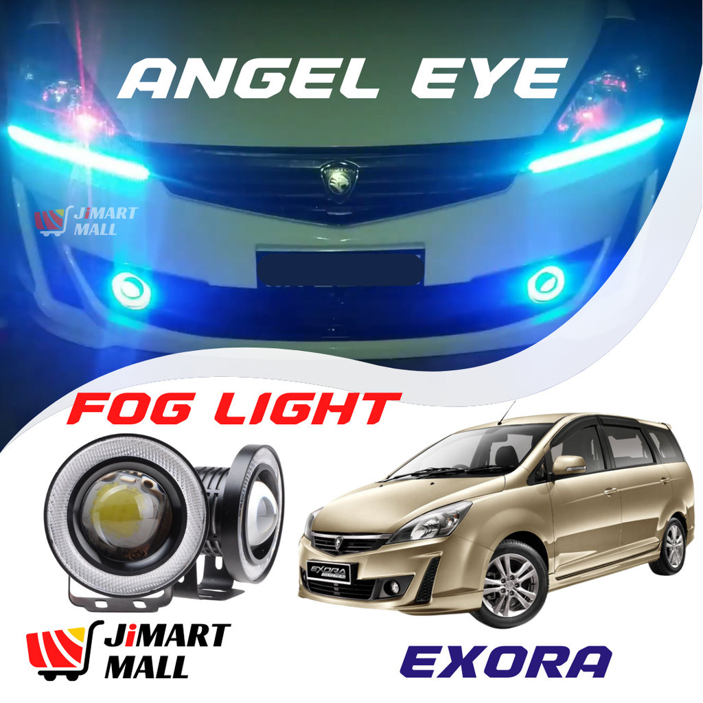 PROTON EXORA ANGEL EYE LED FOG LAMP SPOTLIGHT Halo Ring COB Light Lampu ...