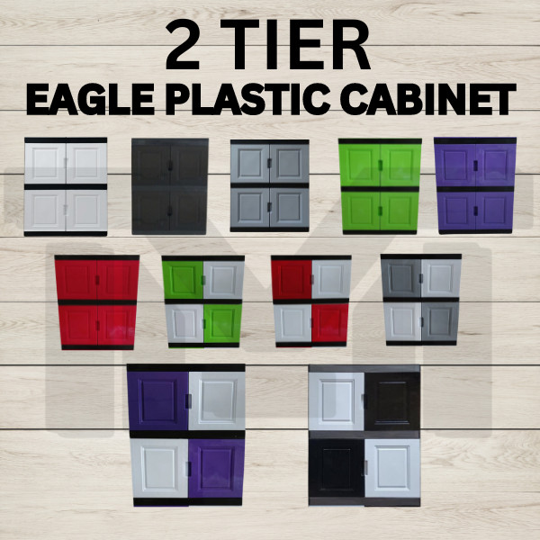 EAGLE BRAND Storage Cabinet 2 Tier MIX COLOUR / Plastic Cabinet ...