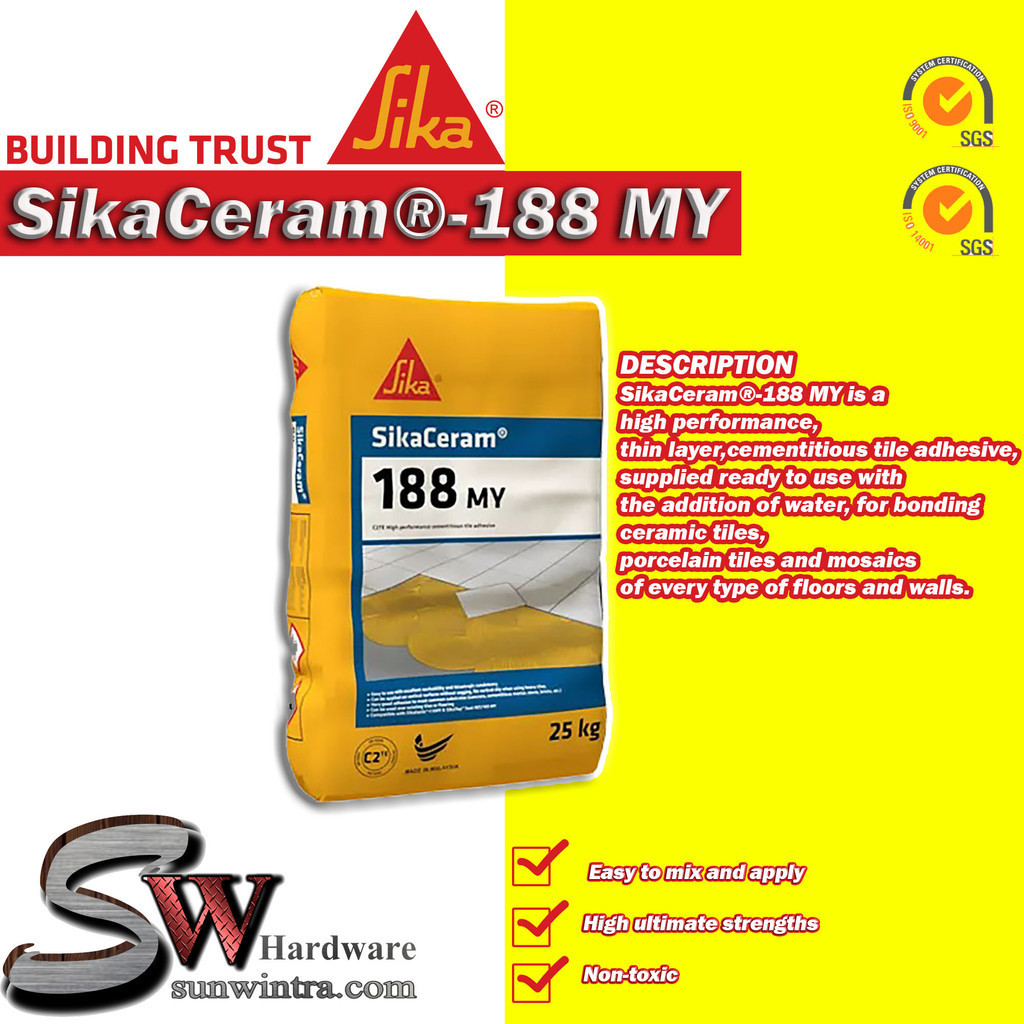 SIKA SIKACERAM®-188 MY/GUM CEMENT/CEMENT GUM/TILE ADHESIVE (25KG ...
