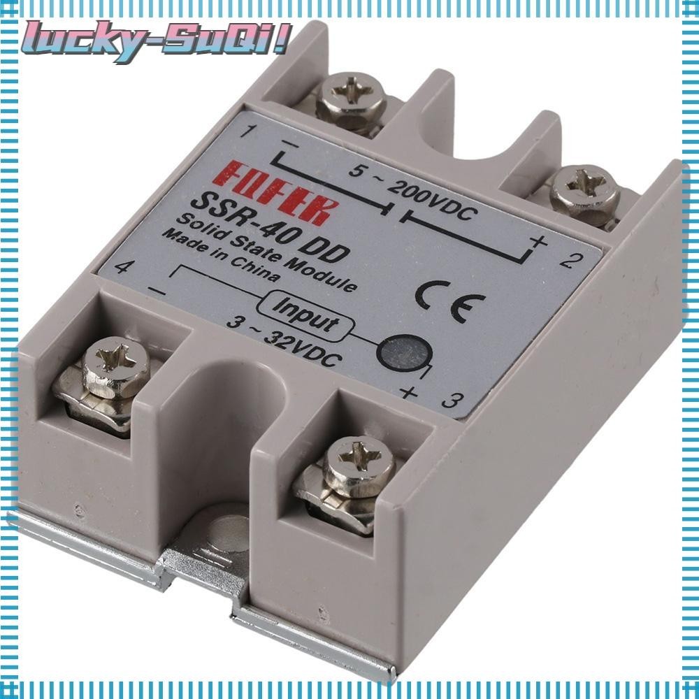 LUCKY-SUQI Solid State Relay, Output 5-60V DC 40A Single-Phase, Input 3-32V DC SSR-40DD DC ...