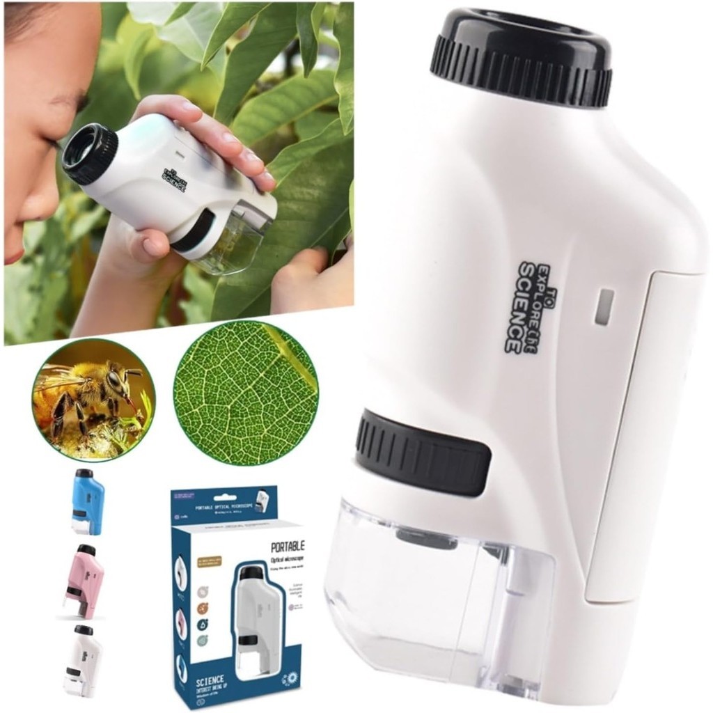 Pocket Microscope for Kids - 2024 New Mini Scope Lighted Portable ...