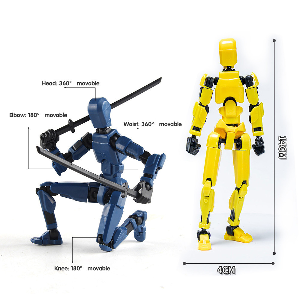 BEVAVAR 3D Printed Lucky 13 Action Figure Robot Multi-Jointed Movable ...