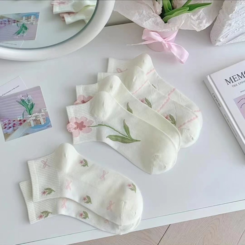 Summer Women's Socks New Style Tulip Socks Boneless Casual Cotton Socks ...