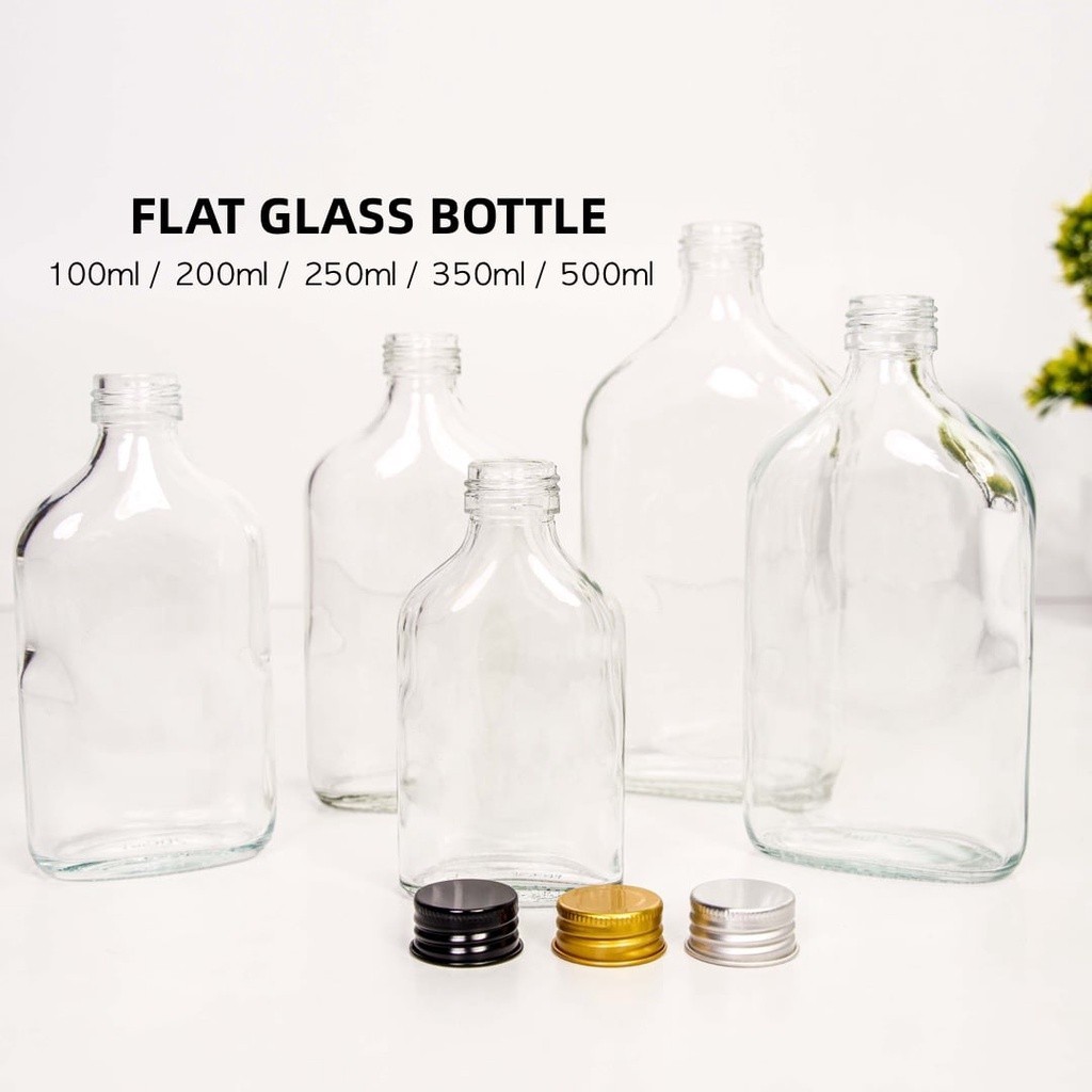 100/200/250/350/500ml Flat Glass Bottle / Cold Brew Bottle / Juice ...