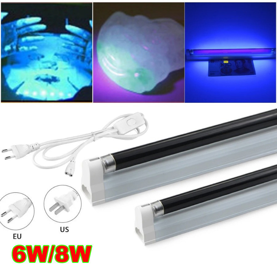 8W Ultraviolet Lamp Bulb 365nm UVA Nail Dry Lamp Money Detector Decor ...
