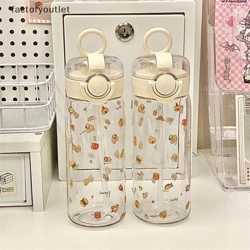 FCMY Cute Capybara Plastic Clear Cup Tea Capybara Couple Funny Animal ...