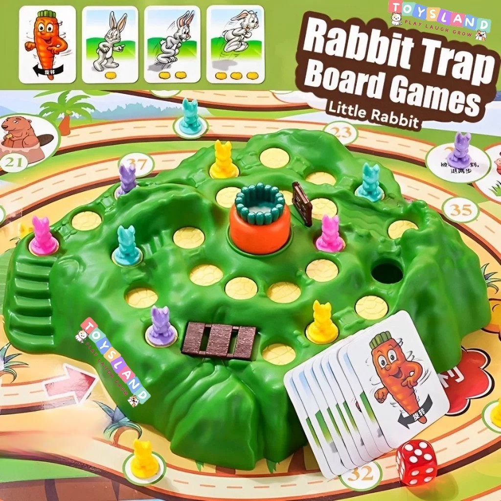 Rabbit's Journey Toy Set Upgraded Version 48 Cards, 4 Traps, Diagram, 2 ...