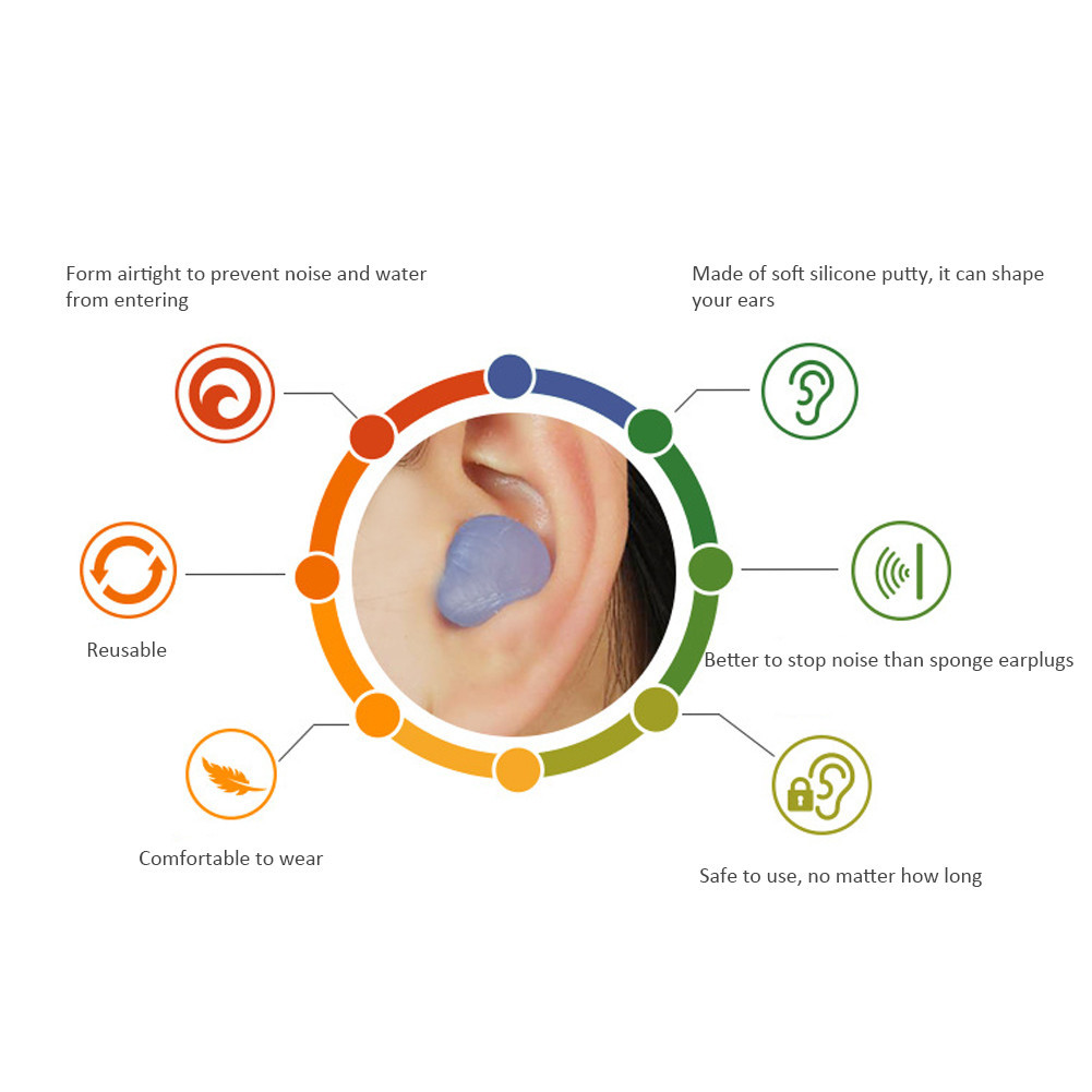 OCE! 1 Pair Diving Swimming Soft Waterproof Earplugs Ears Plugs ...