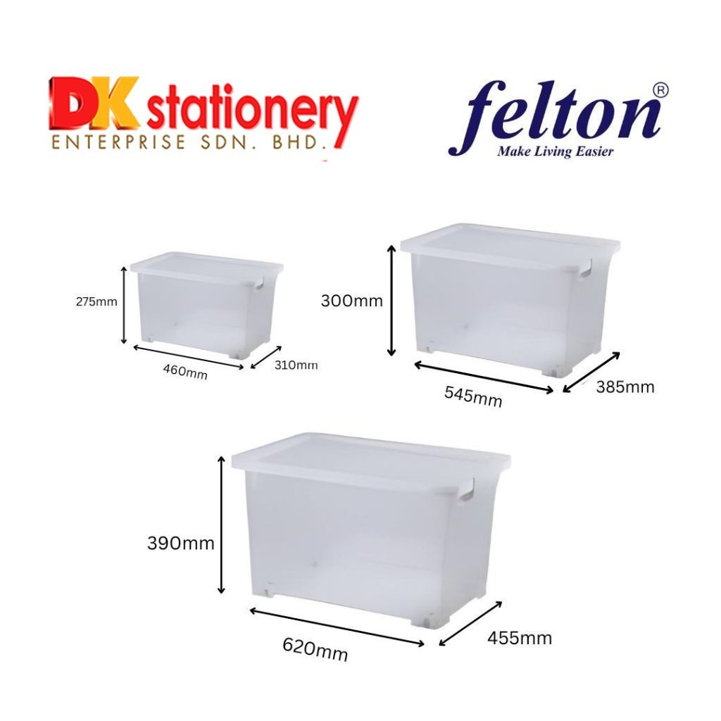 Felton Transparent Storage Box With/Without Wheels I FSB 2904 / FSB ...