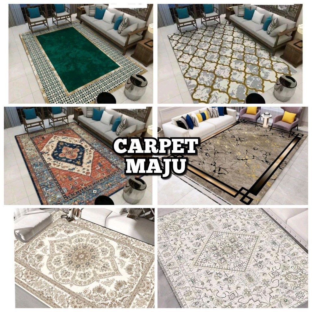 karpet 3D velvet modern home size | carpet anti slip ruang tamu floor ...