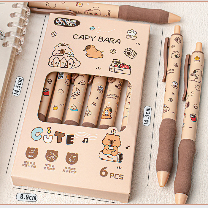 Cartoon Capibara Pen, ST Tip, Erasable Pen，Student Writing Quick Dry ...