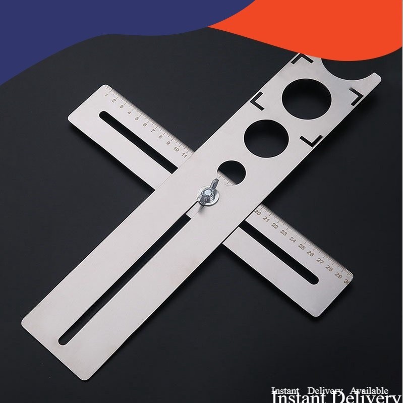 Stainless steel hole ruler - Ceramic tile drill hole positioning ruler ...
