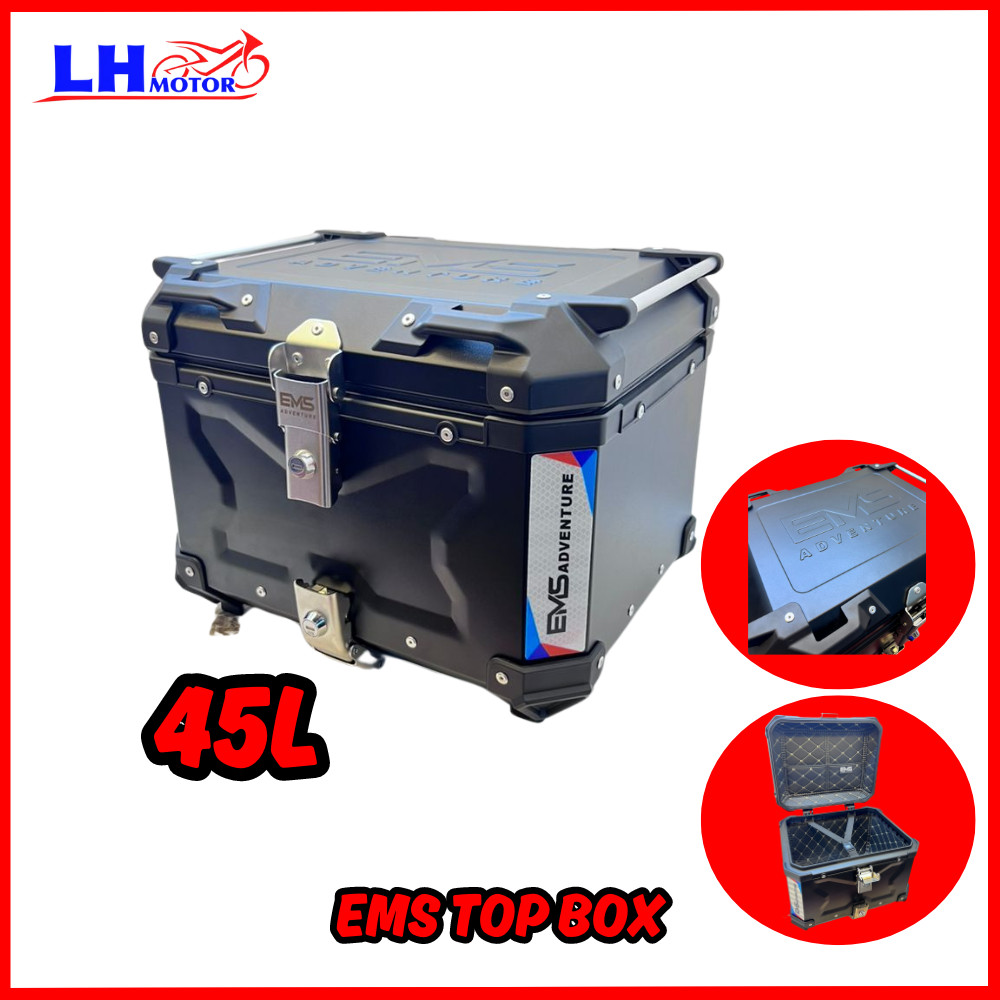EMS Adventure Aluminium Top Box include Inner Padding and Reflector ...