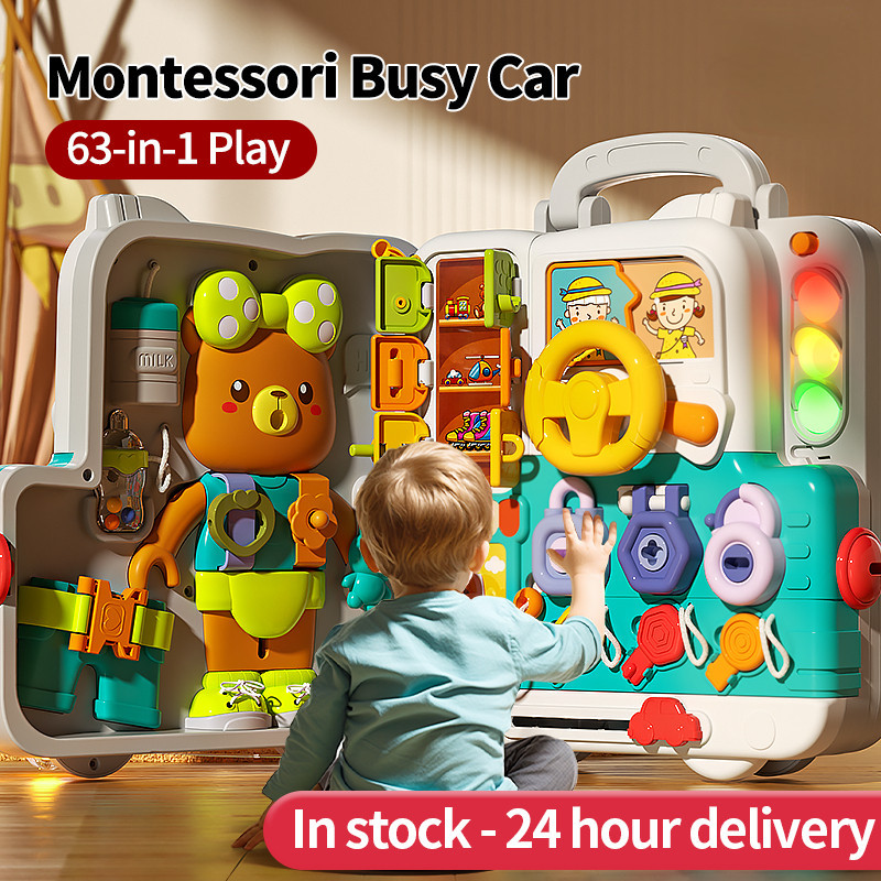 Kids Busy Board Montessori Busy Board Sensory Toys for Toddlers with ...
