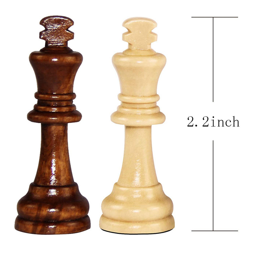 Wooden Checkers 2.2in King Figures 32PCS Chess Pieces Only for Chess ...