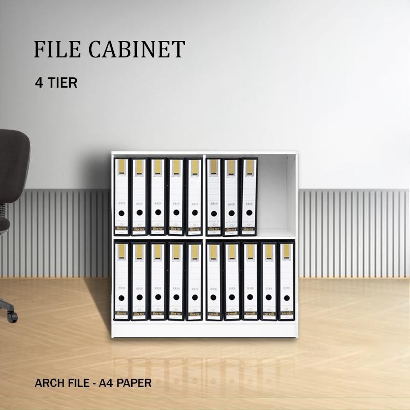 HK Rak Pejabat/4 Tier File Cabinet for Office(2Tier x2)/A4 Bookshelf ...