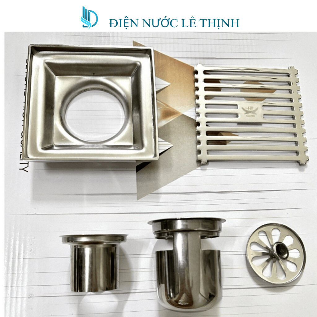 304 Stainless Steel Anti-Odor Floor Drain, 12x12 Surface, Bathroom ...