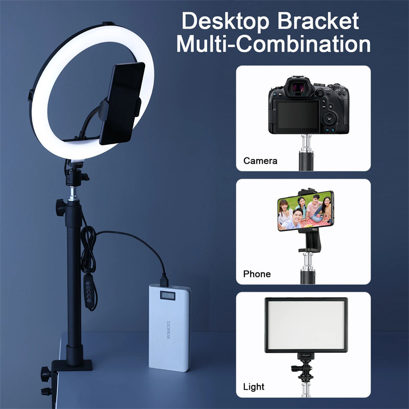 Desk Mount Stand,Adjustable Table Aluminum Light Stand With Standard 1/ ...