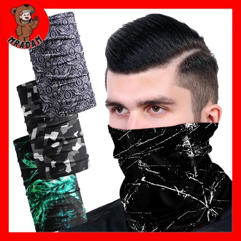 Pattern Face Mask SPF 30 Penutup Muka Rider Elastic Buff Bandana Topeng ...