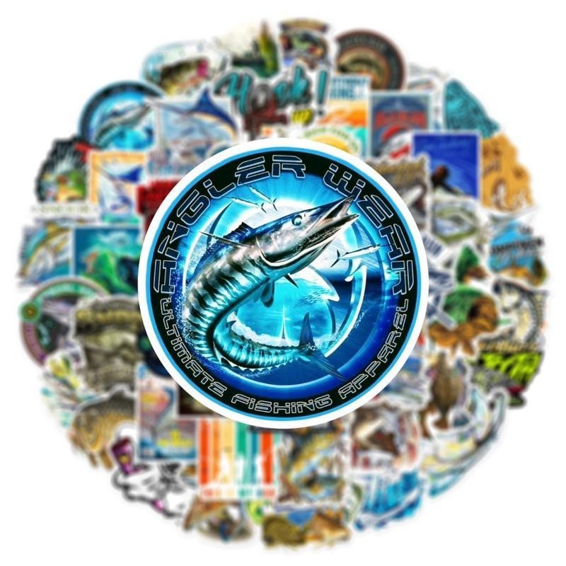 Fishing Sticker Random Design 1pcs Pancing Sticker for Tackle Box Water ...