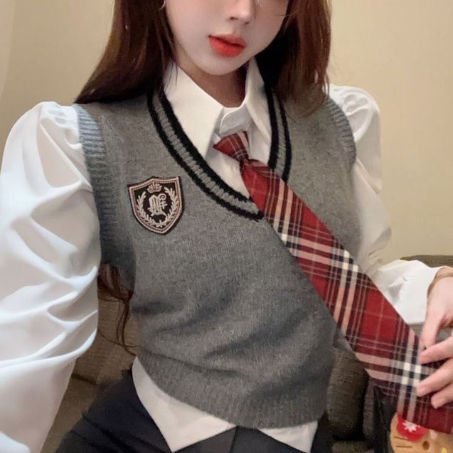 Maillard Jk Uniform Preppy European Style Knit Vest Sweater Women ...