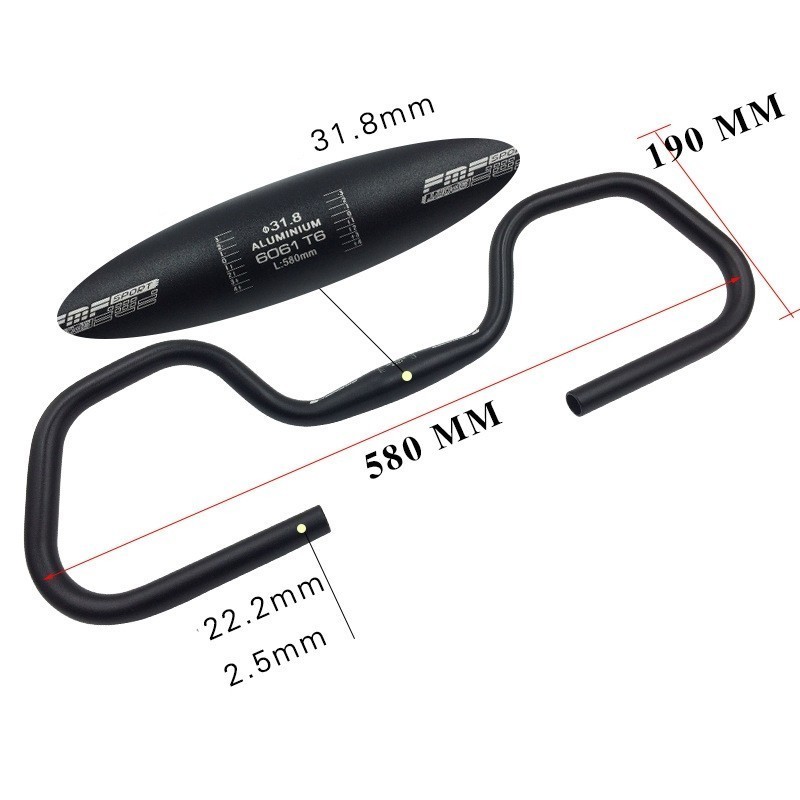 Handlebar T6 heat treatment Black Butterfly Cycle High hardness Handle ...