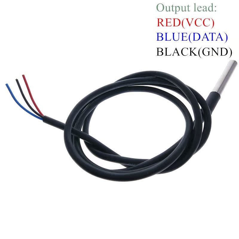 2M DS18B20 Stainless steel package 2 meters waterproof DS18b20 temperature probe temperature ...