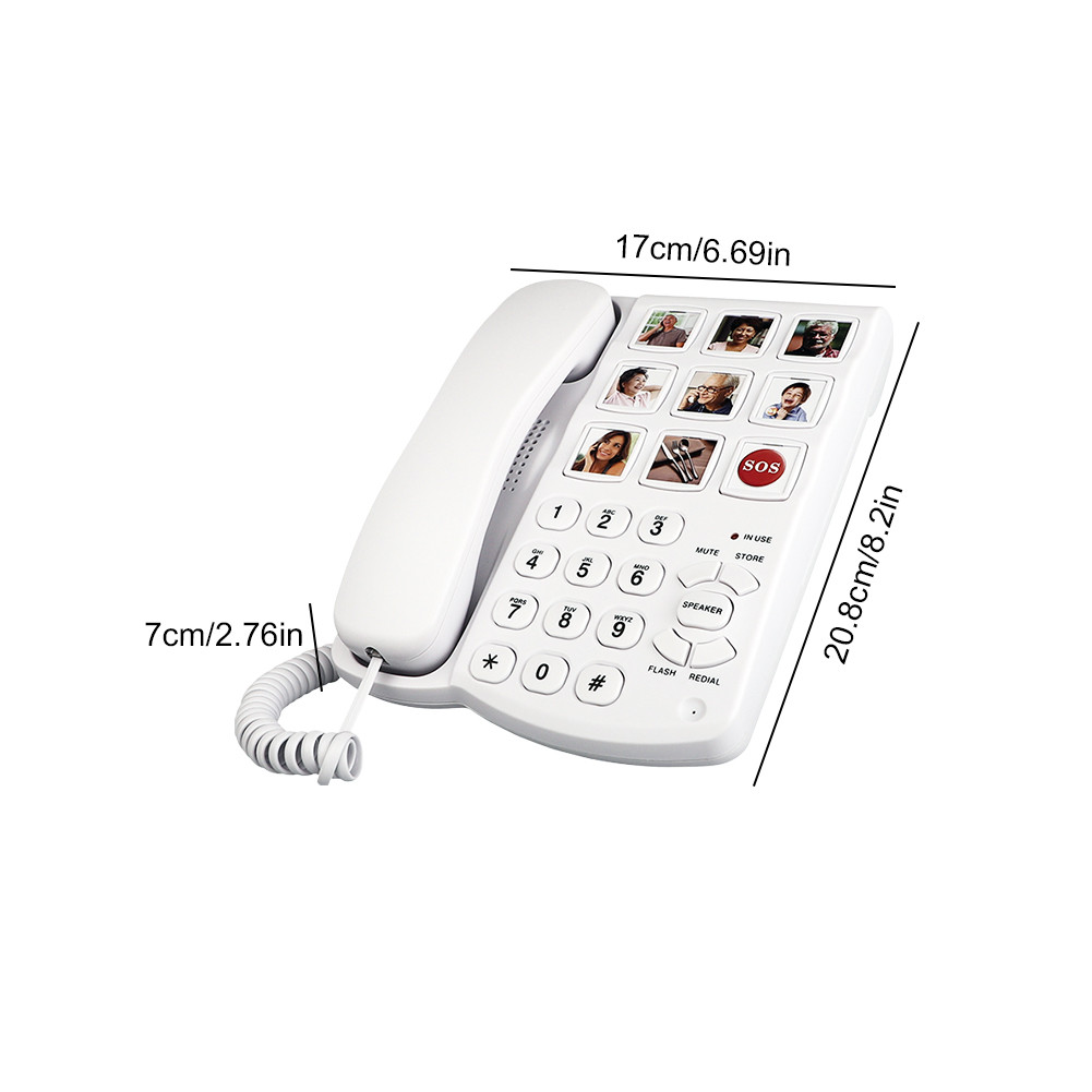 Amplified Photo Memory Landline Phone with Speaker Desktop Fixed Wired ...