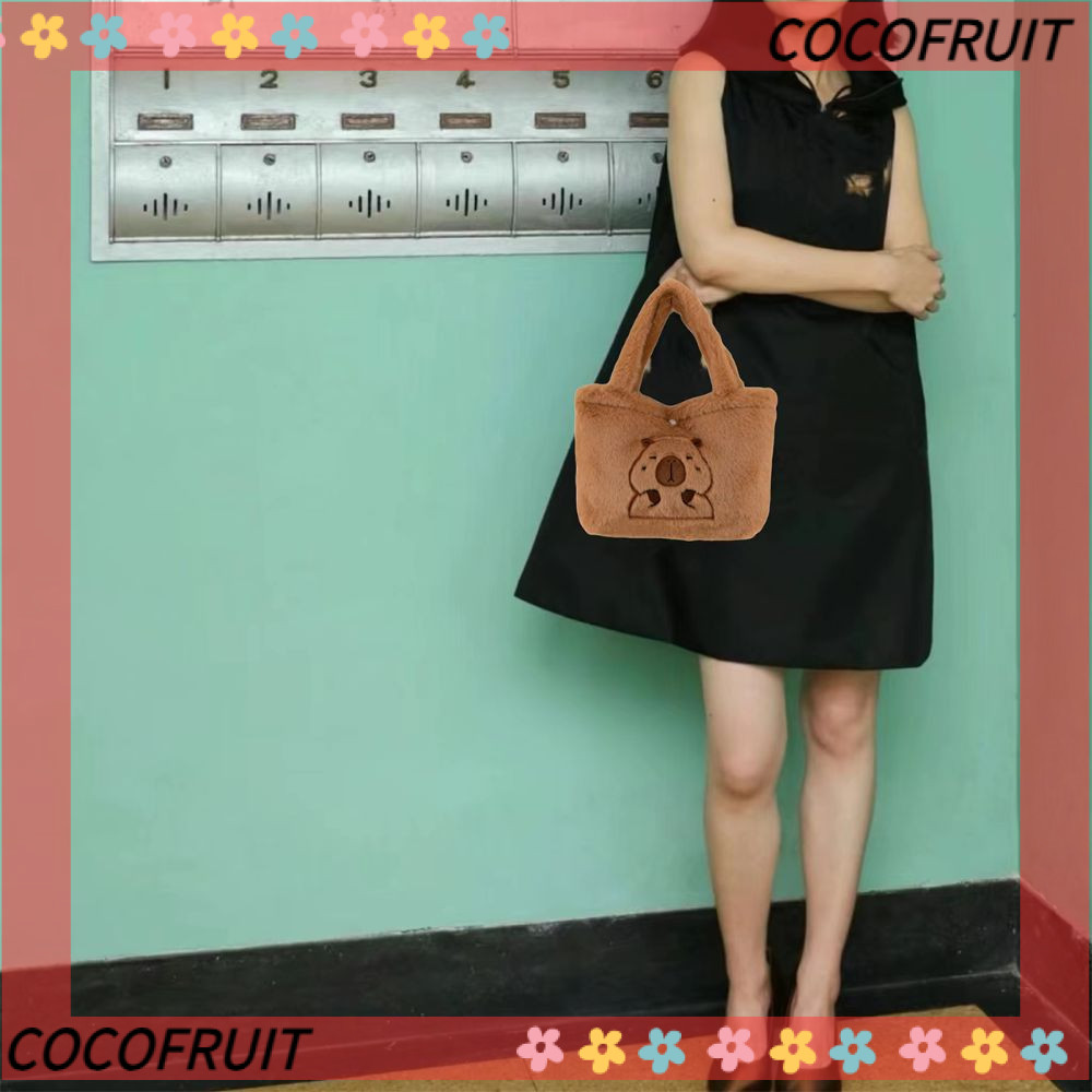 COCOFRUIT Storage Bag, Simple Commuting Capybara Plush Handbag, Daily ...