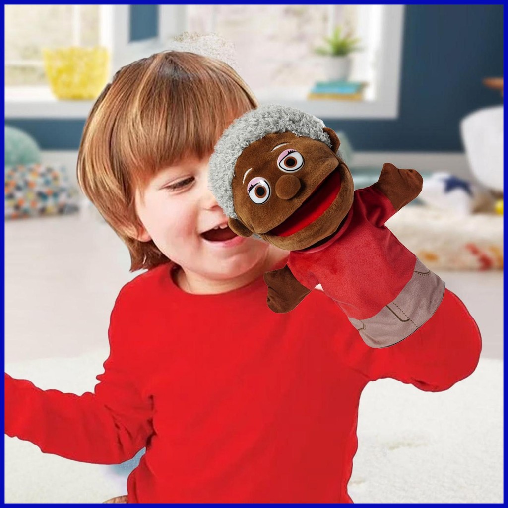 Family Hand Puppets Black People Family Puppet Show Toys Wide Mouth ...