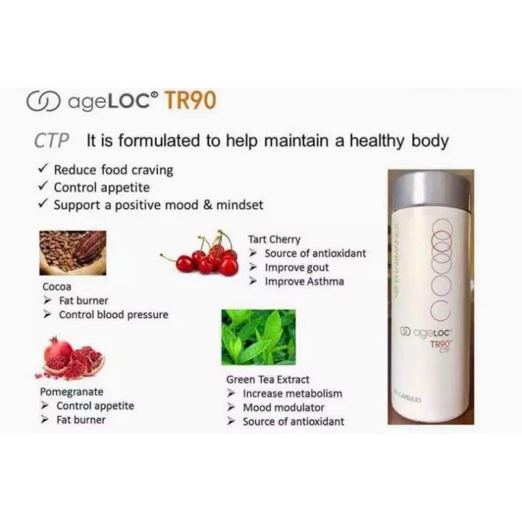 ORIGINAL EXP 07/2025 Nuskin Nu Skin ageLOC TR90 CTP ageLOC TR 90 纤控素 (120 caps) | Shopee Malaysia