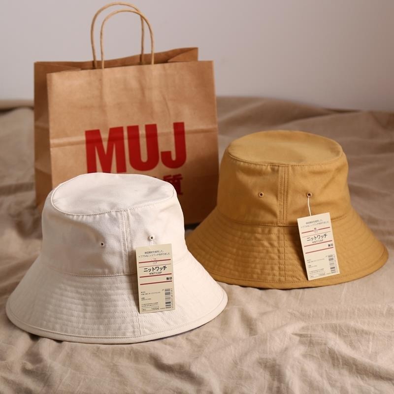 Muji MUJ Pure Cotton Big Brim Bucket Hat Spring Summer Hat Sun Hat ...