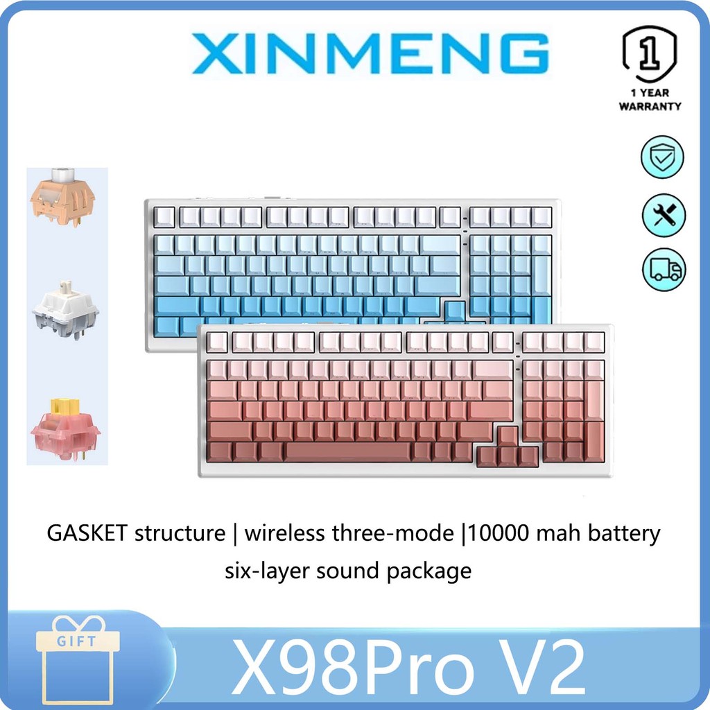 Xinmeng X98ProV2 Three-mode wireless mechanical keyboard Bluetooth 2.4 ...