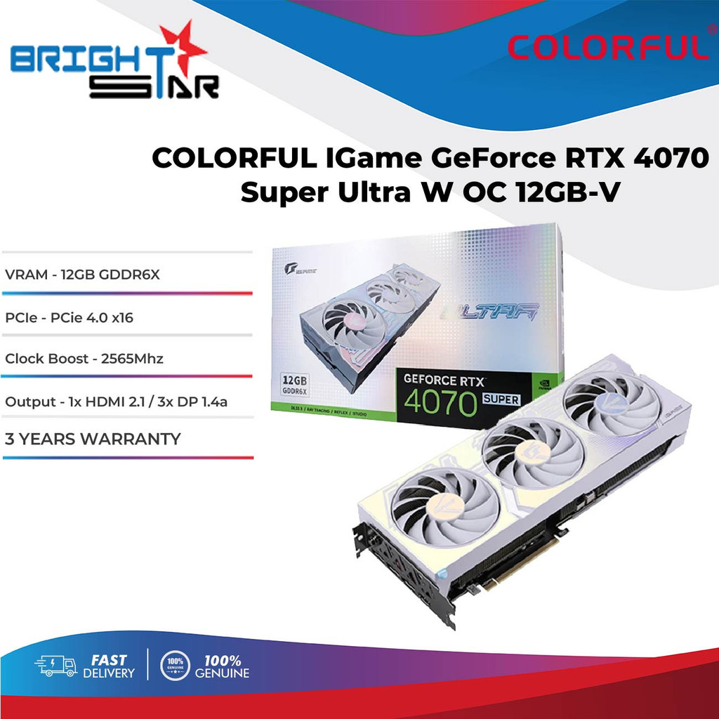 COLORFUL IGAME GeForce RTX 4070 Super Ultra W OC 12GB-V GDDR6X Graphics ...