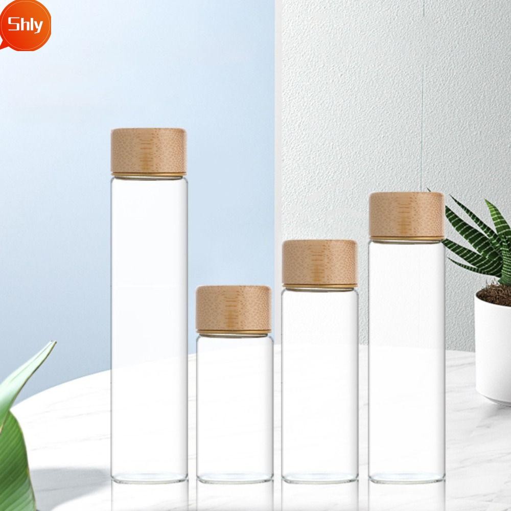 SHLY Glass Sealed Spice Jars, Dispensing Bottles with Wood Lids Glass ...