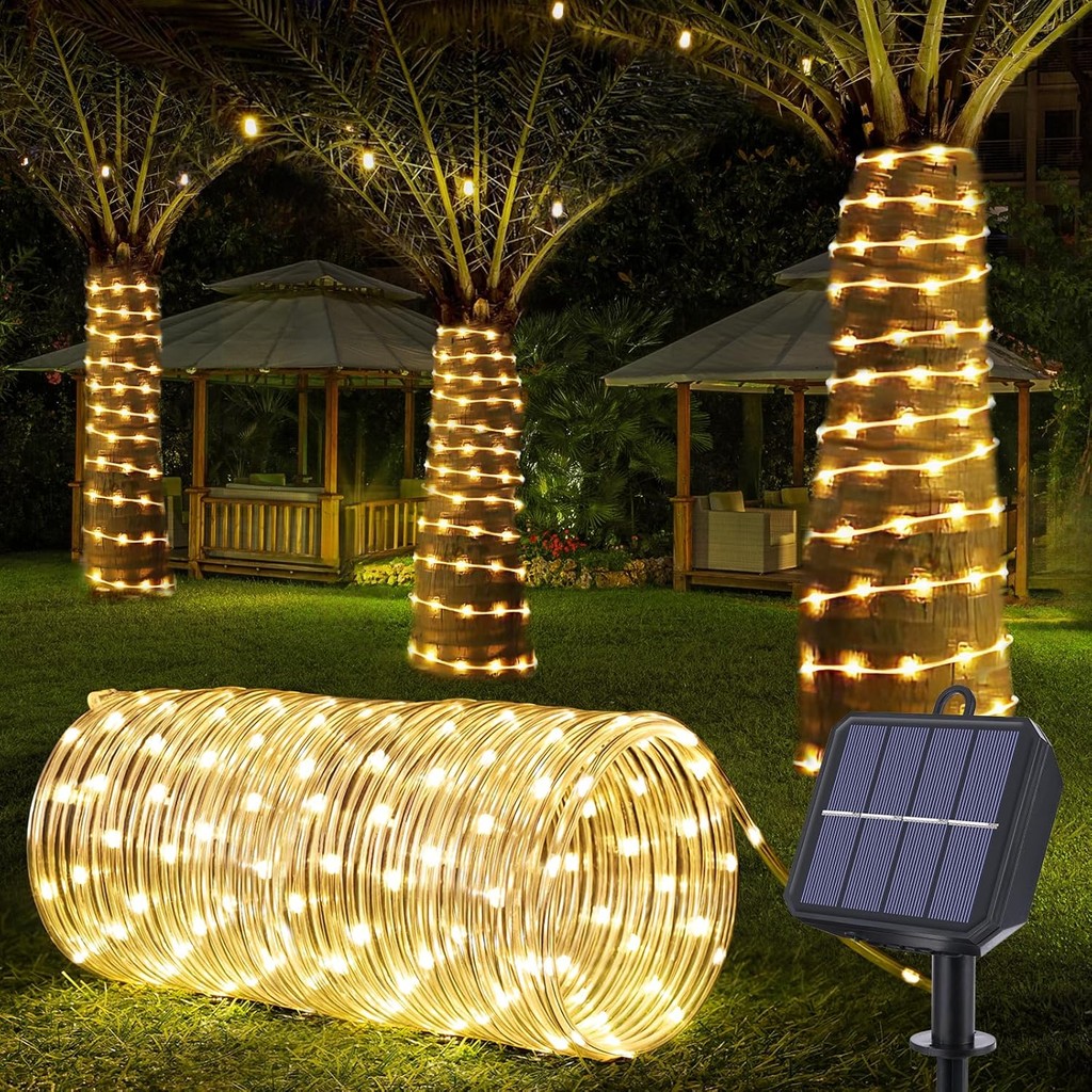 SANHE EA Solar Rope Lights 32m 300LED Solar String Lights 8 Modes Waterproof Solar Lampu hiasan Shopee Malaysia