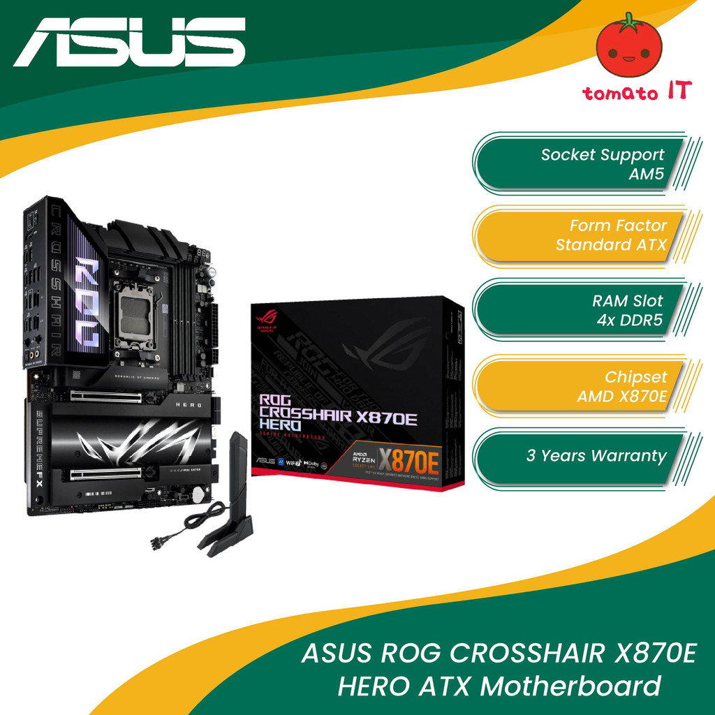 ASUS ROG CROSSHAIR X870E HERO AM5 ATX Motherboard | Shopee Malaysia