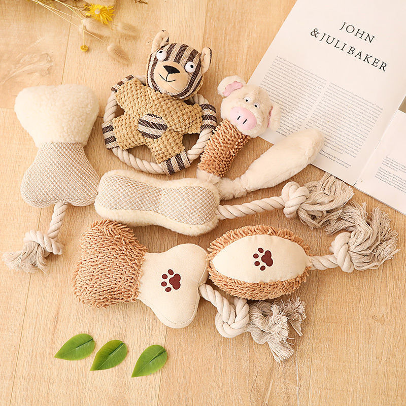 Cat Bone Dog Toy Bite-Resistant Puppy Sound-Making Cat Doll Molar ...