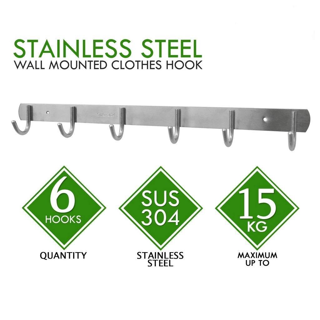 Heavy Duty SUS304 Stainless Steel Hook Steel Hanger Steel Coat Hook 6 ...