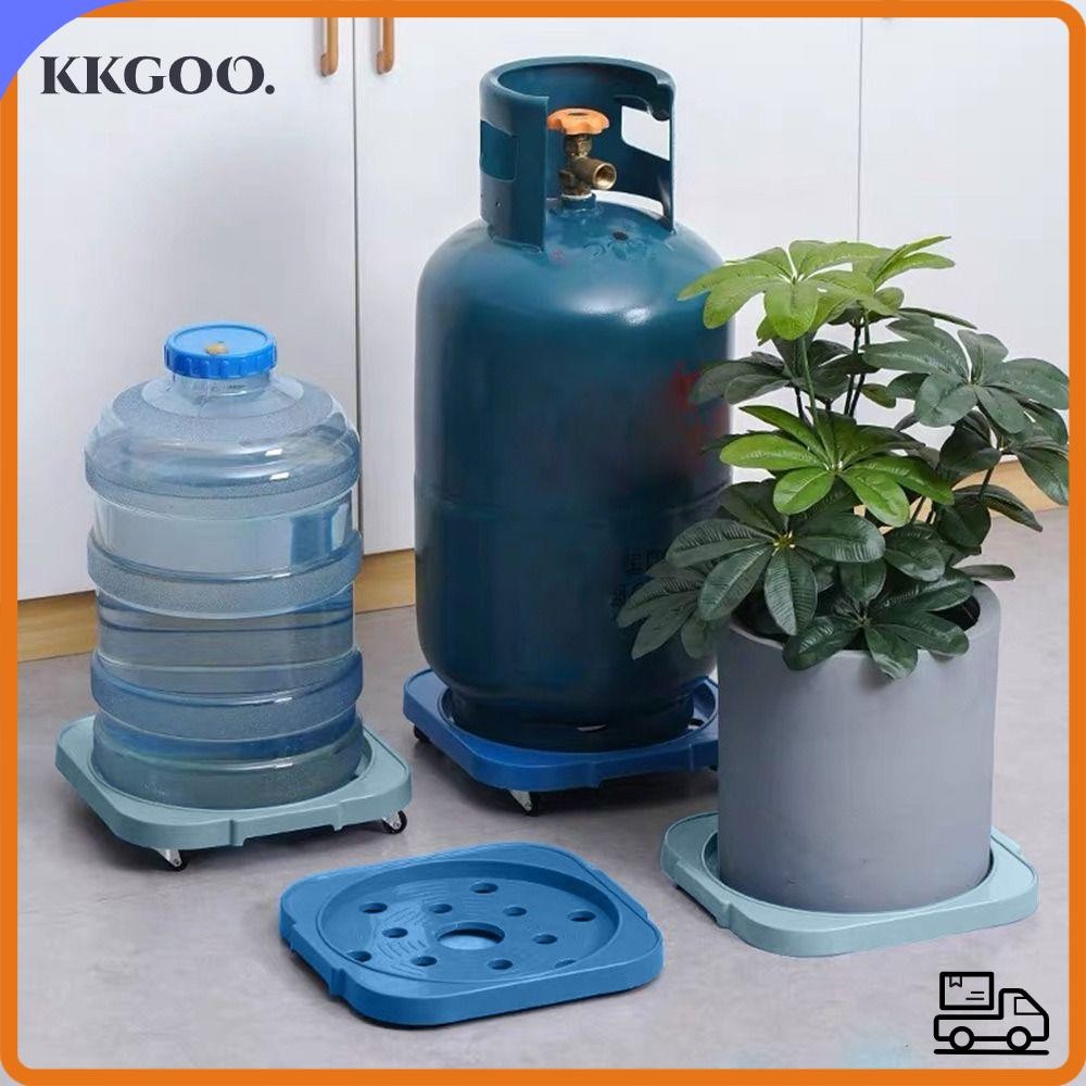 KKGOO Pot Tray with Wheels, With Rollers Flower Pot Rack Round Movable ...