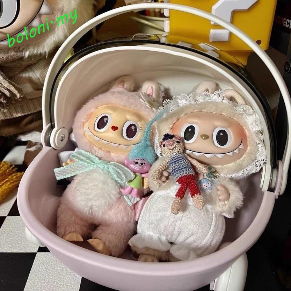 [COD] 17cm Labubu Cradle Carriage, Storage Dustproof 17cm Labubu Doll's ...
