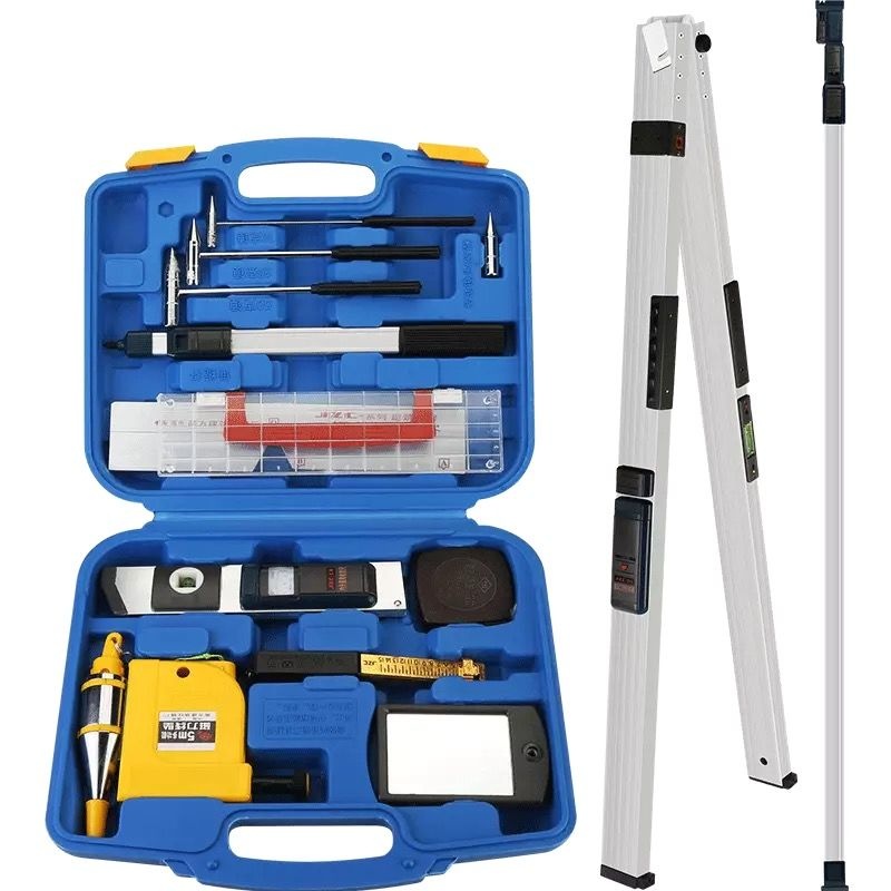 2 meters against the ruler, the detection ruler folds the level ruler ...