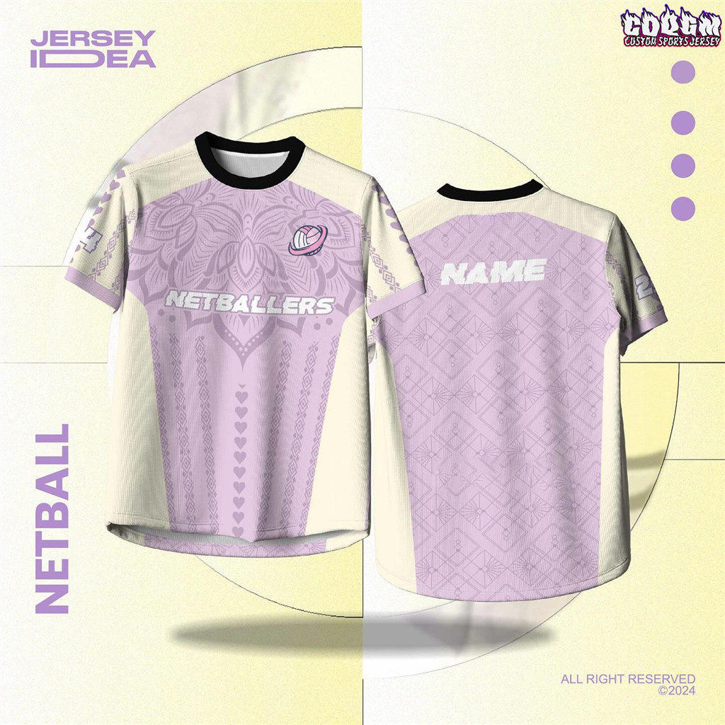 Popular NEW PINK Fully sublimated Netball jersey custom name Malaysian ...