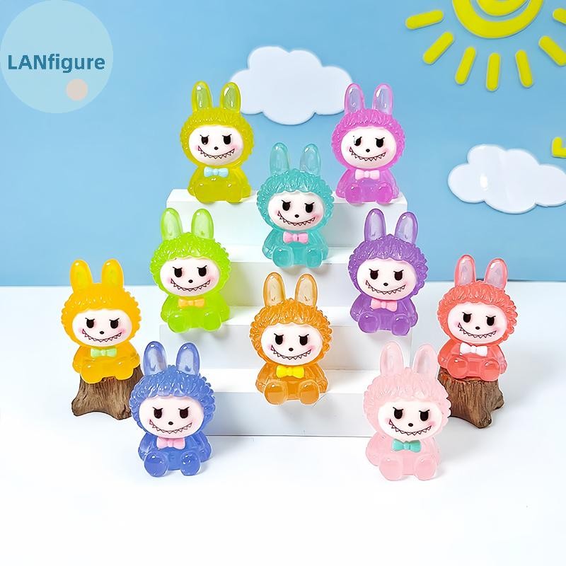 LANfigure Luminous Labubu Doll Micro Landscape Car DIY Resin Decoration ...