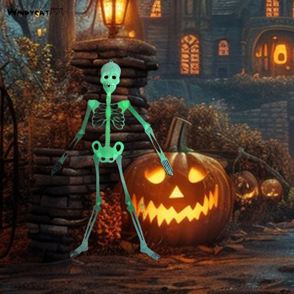 Glowing Skeleton Ornament Skeleton Halloween Decoration Glow-in-the ...