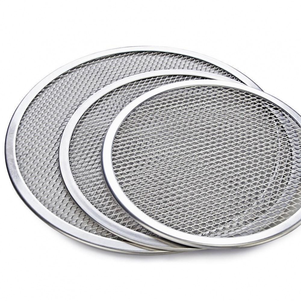 Pizza Pan Aluminum Oven Plate Baking Mesh Screen-Grill Net Tray 8-16 ...