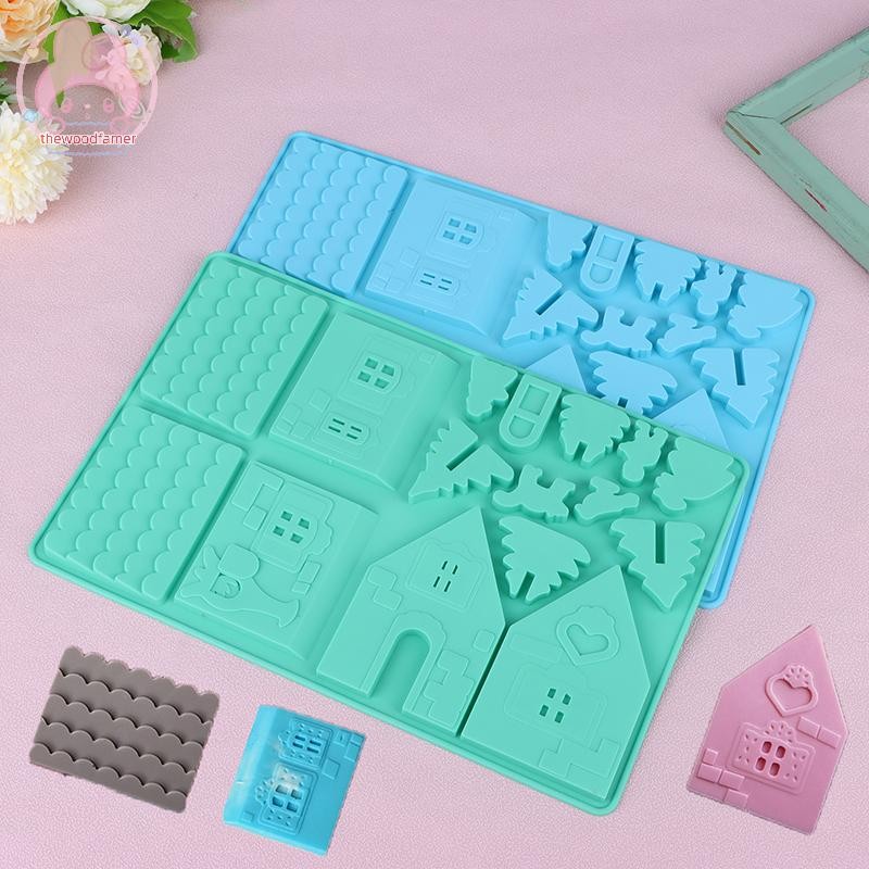 thewoodfamer Silicone Building Block Christmas House Chocolate Mold ...