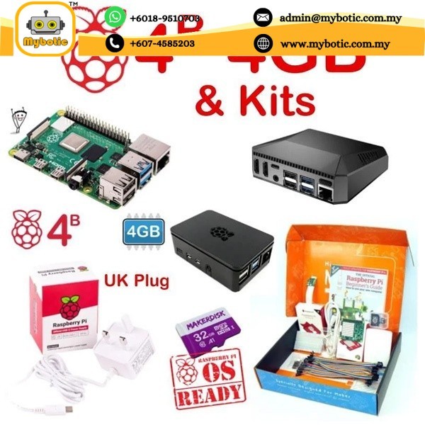 Raspberry Pi 4 Model B 4GB and Kits | Shopee Malaysia