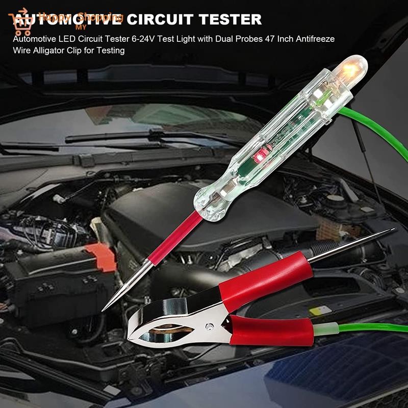 Automotive LED Circuit Tester 6-24V Test Light with Dual Probes 47 Inch ...