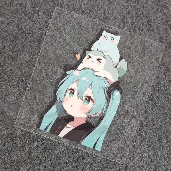 sticker cermin kereta sticker kereta Dua dimensi comel Hatsune kartun ...